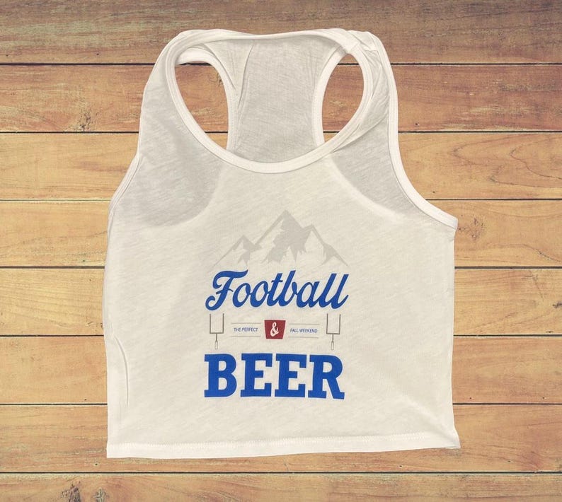 Football & Beer Cropped Tank Top - Etsy