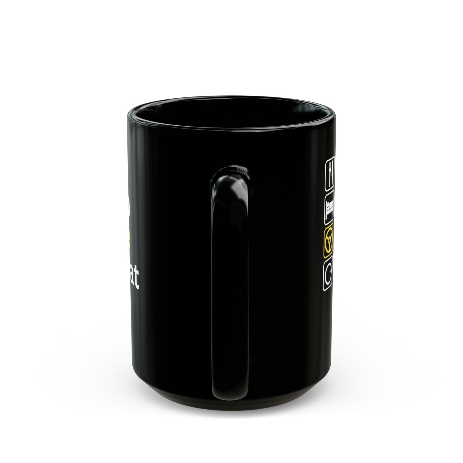 Eat Sleep DRIVE Repeat ICONS Coffee Mug | Yellow | Car Enthusiast ...