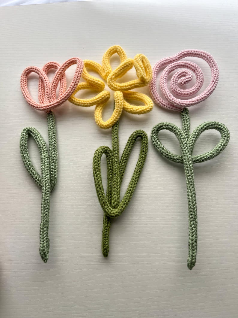 Knit Wire Flowers - Etsy