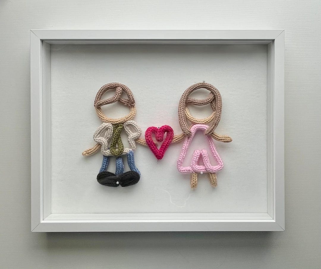 Shadow Box Add on - Knit Wire Stick Figure - Etsy