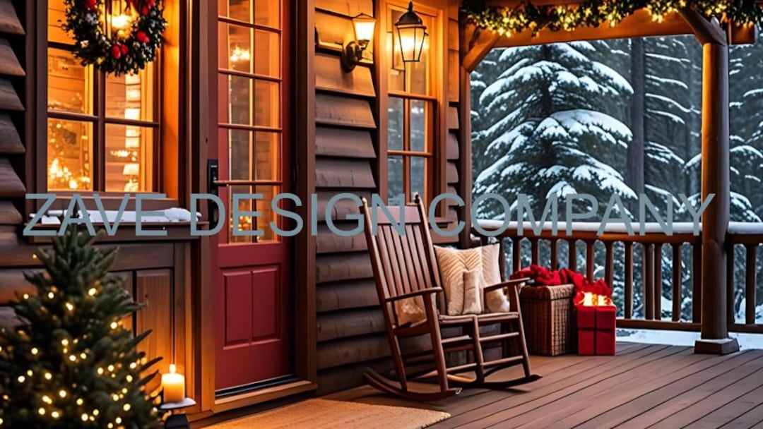 Virtual Background Winter Cabin for Meetings Zoom Cozy Christmas ...