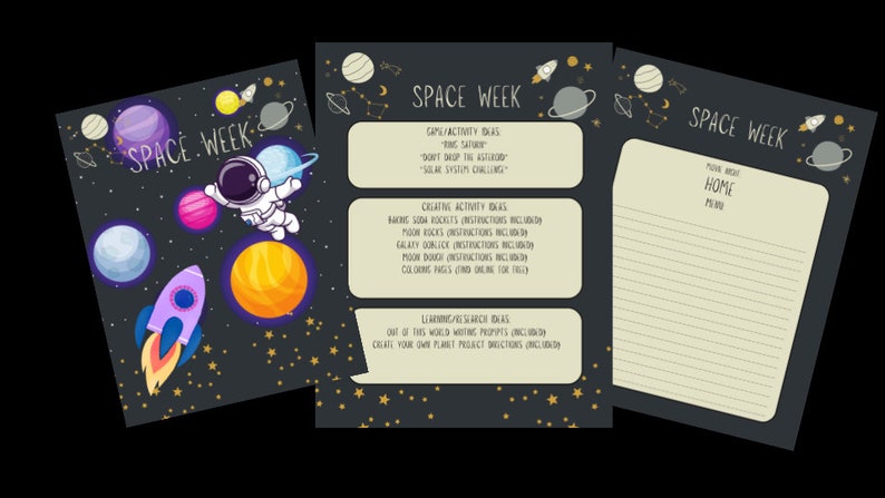 Space Week Summer Activities Summer Camp at Home Out of This World ...