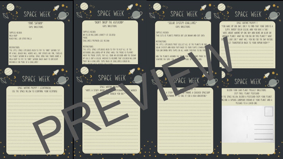 Space Week Summer Activities Summer Camp at Home Out of This World ...