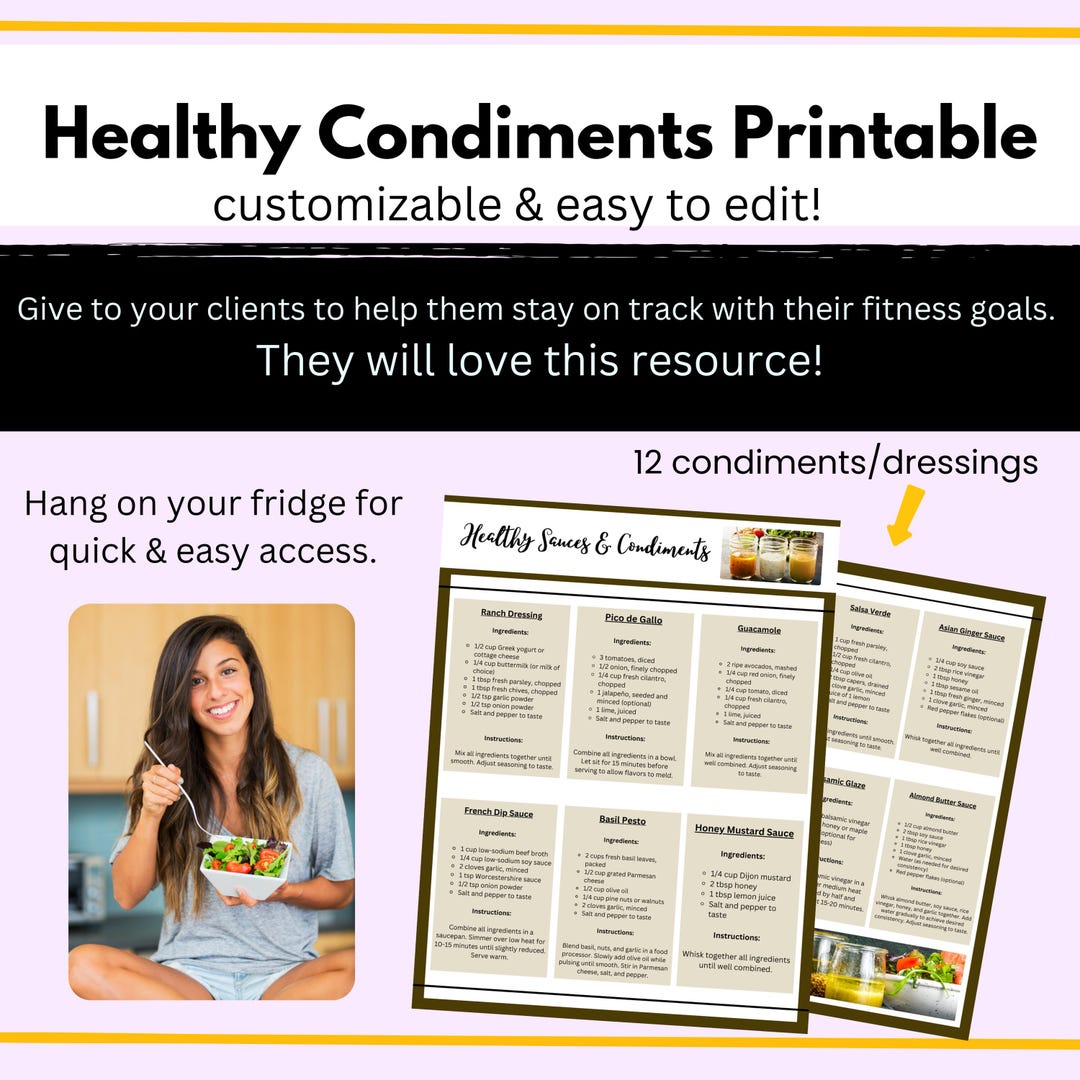 Health and Fitness Coach Resources | Healthy Condiments and Sauces ...