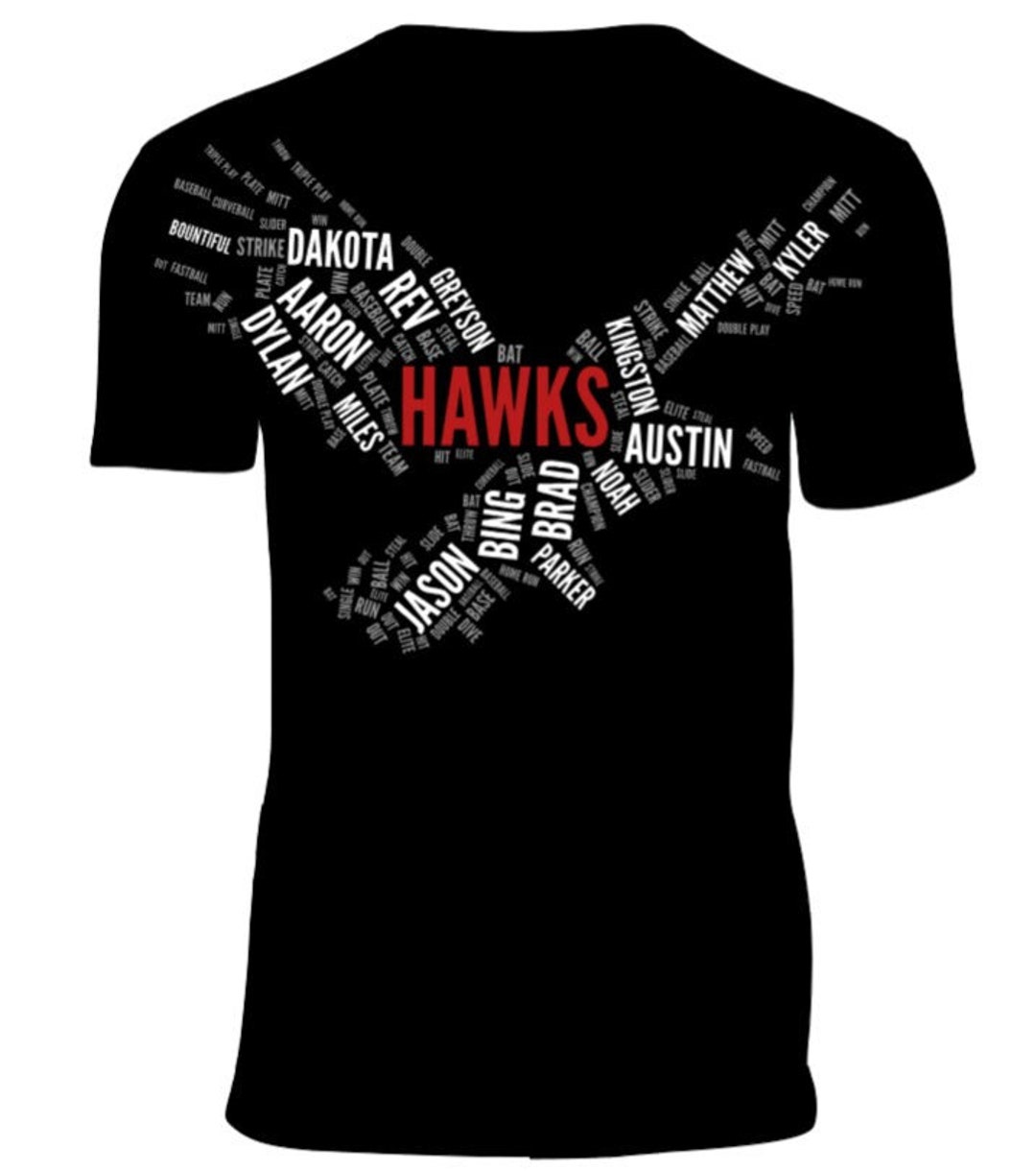 Hawks Word Art T-shirt (3 Colors) - Etsy