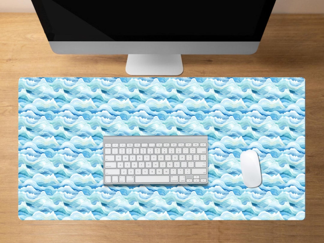 Ocean Waves Custom Desk Mat, Ocean Print Mousepad, Aesthetic Beach ...