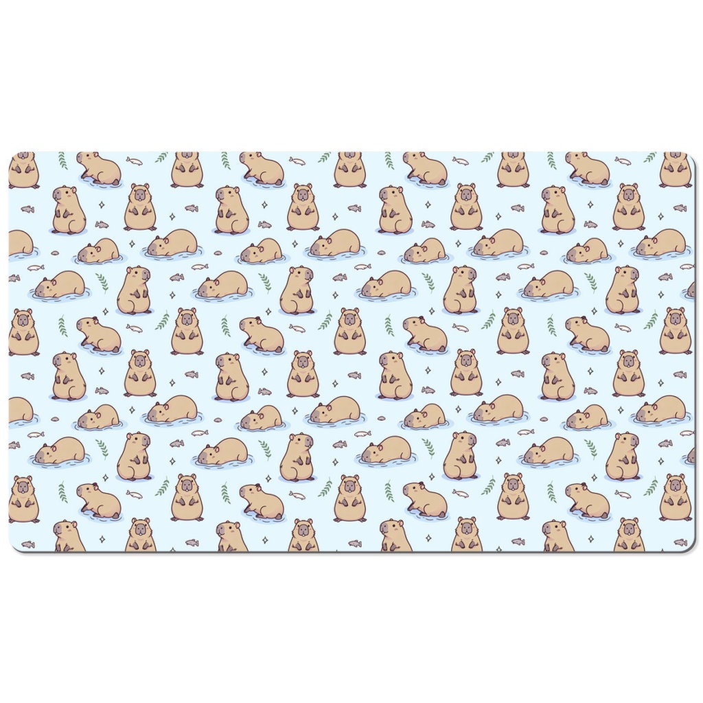 Cute Capybara Custom Desk Mat, Capybara Cute Desk Decor, Capybara Gift ...