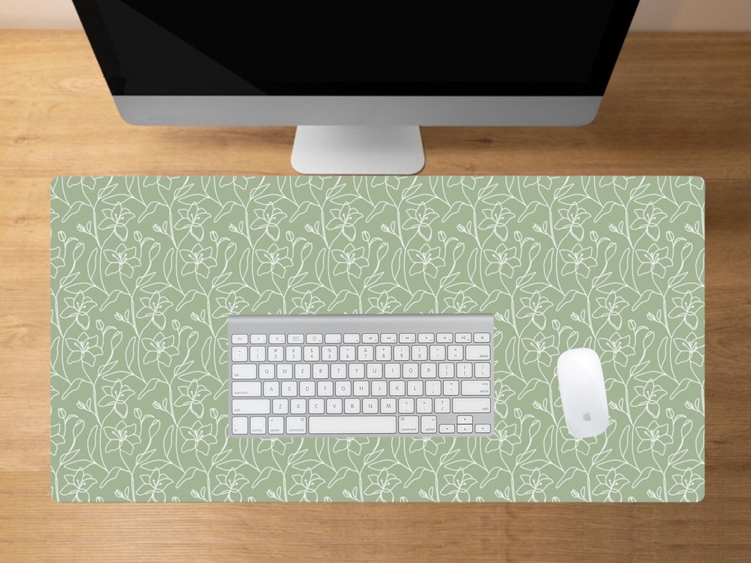 Custom Desk Mat Floral Desk Decor Sage Desk Mat Aesthetic Desk Decor ...