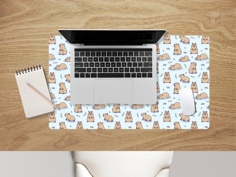 Cute Capybara Custom Desk Mat, Capybara Cute Desk Decor, Capybara Gift ...