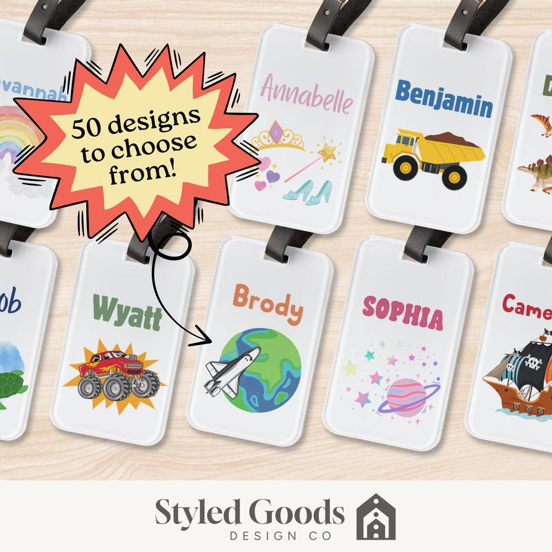 Kids Luggage Tags - Etsy