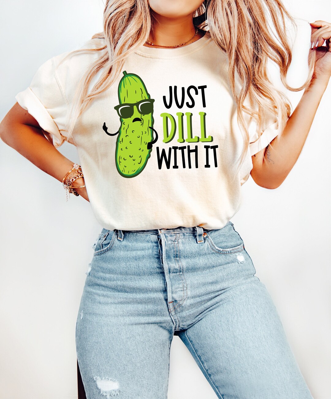 Dill Pickle Shirt, Dill With It, Deal With It, Womens Shirt, Vegetable ...