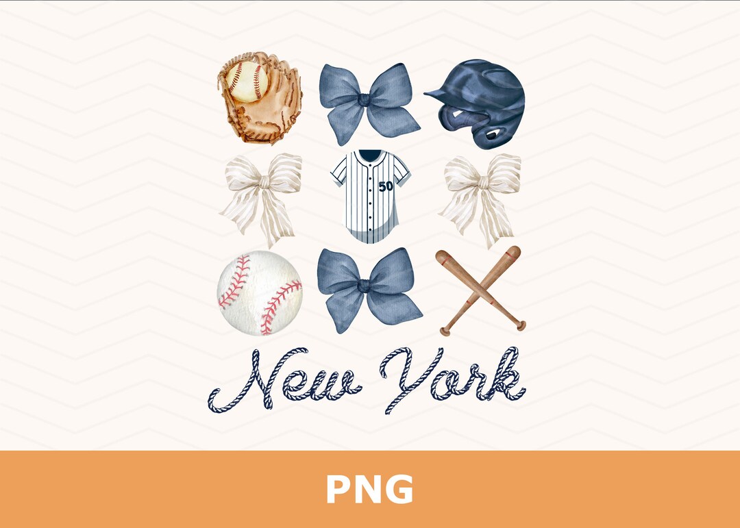 New York Baseball Bow PNG, New York PNG, Coquette New York Png, Yankees ...