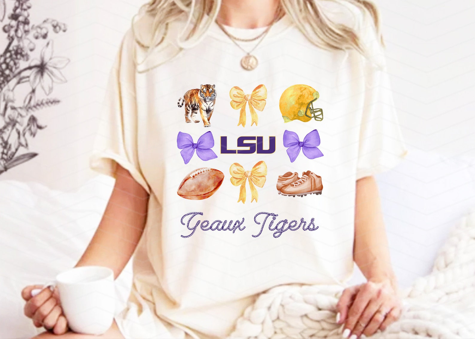 LSU Bow Png, LSU Tigers PNG, Geaux Tigers Png, Louisiana Coquette Png ...