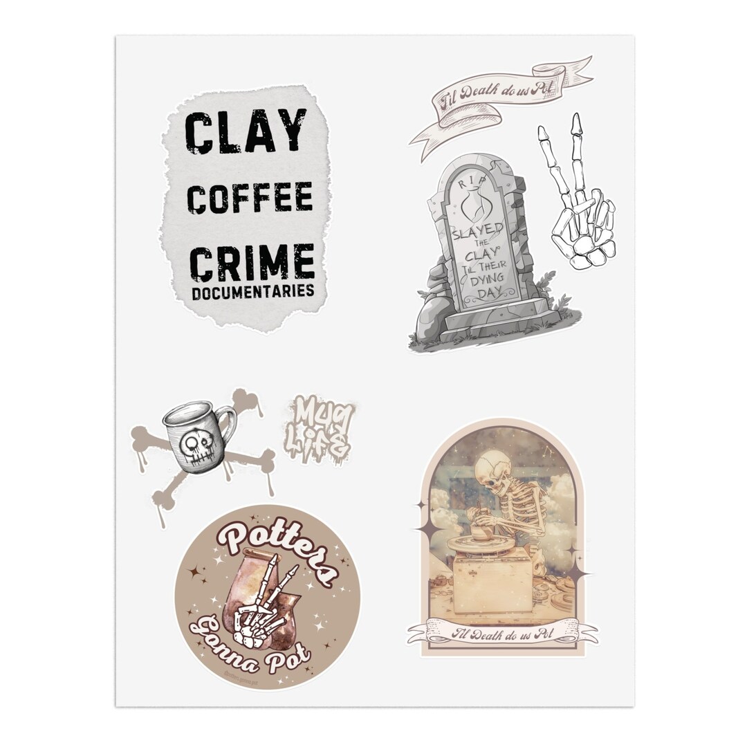 Pottery Stickers, Ceramics Sticker Pack, Til Death Do Us Pot, Pottery ...