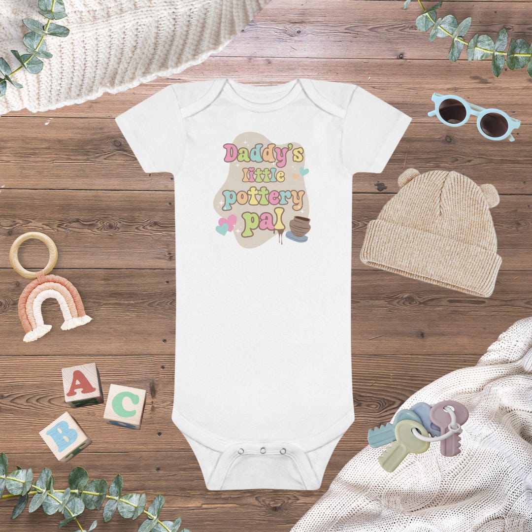 Pottery Baby Onsie, Short Sleeve Pottery Themed Baby Onesie, Daddy's ...