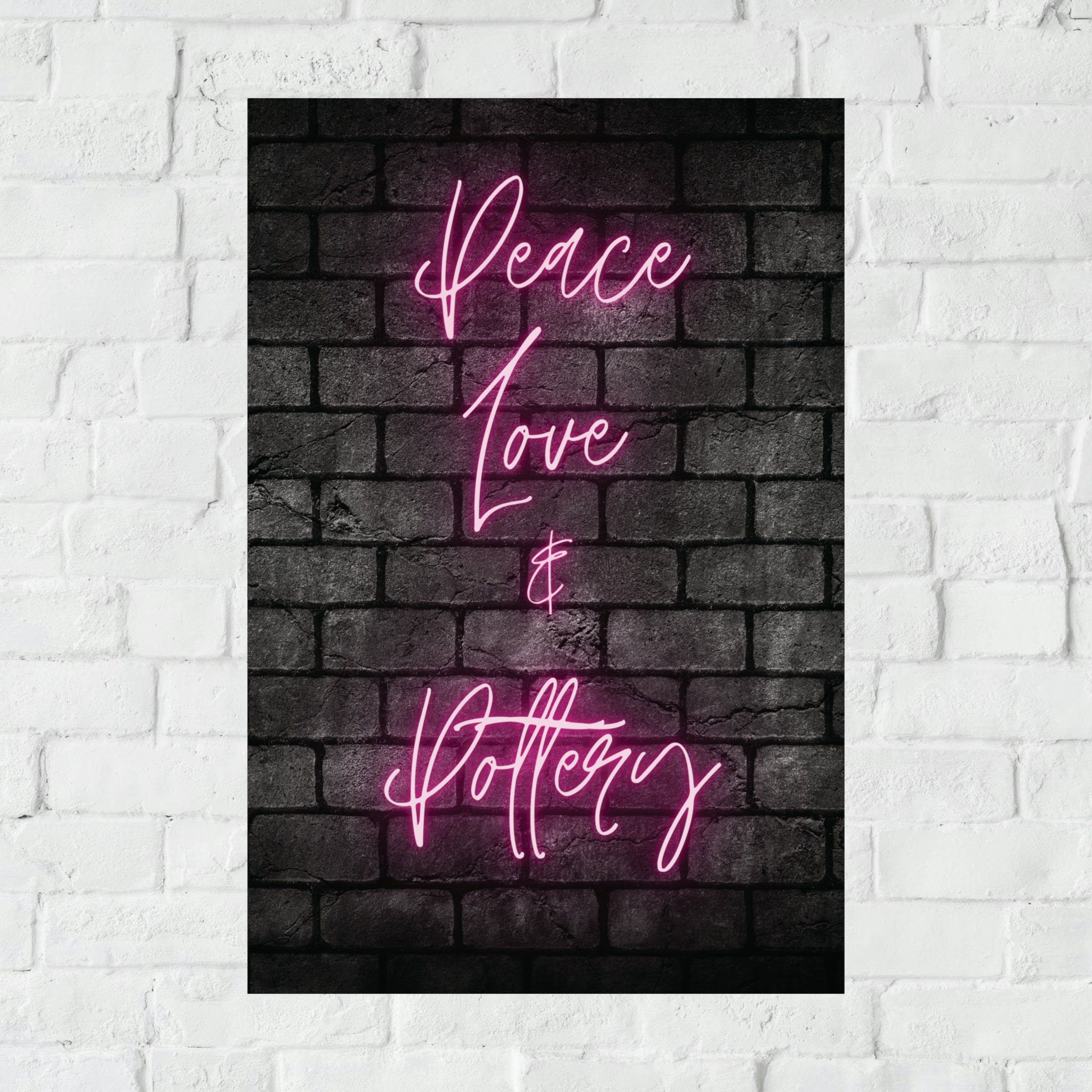 Art Studio Decor, Pottery Studio Poster, Peace Love and Pottery, Gift ...