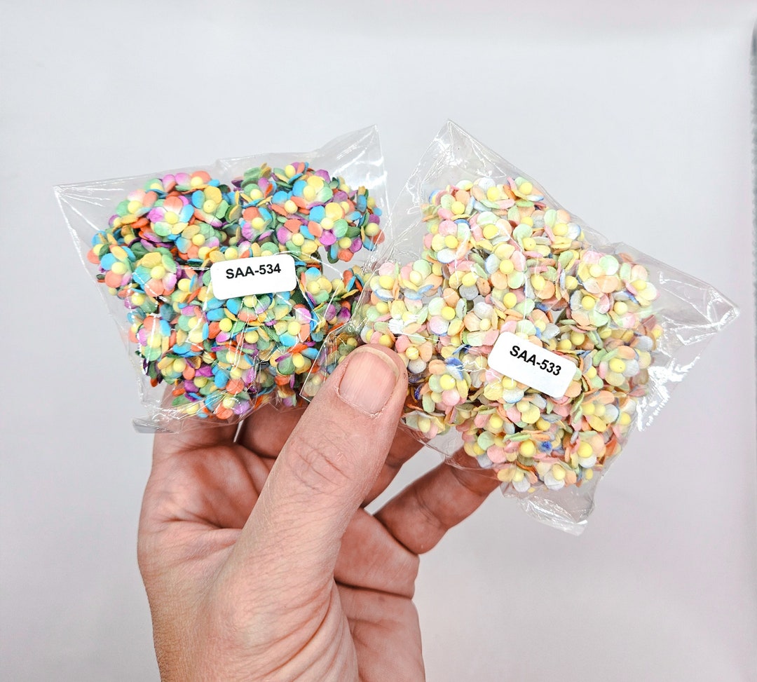 100 Mini Sweetheart Blossoms Paper Flowers in Rainbow - Choose - Bright ...
