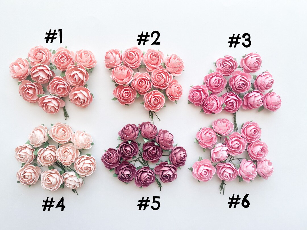 Pink Tones Budded Mulberry Paper Flowers - CH00SE COLOR - Pink Paper ...