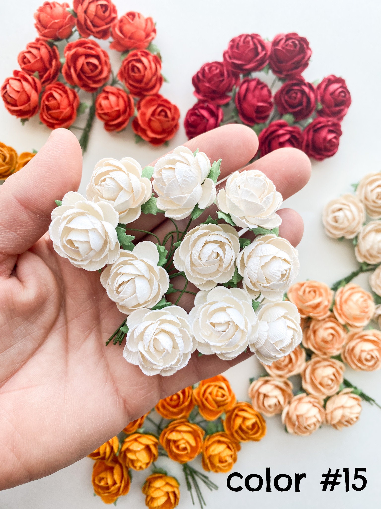 Summer Tones Budded Mulberry Paper Flowers CH00SE COLOR White Paper ...