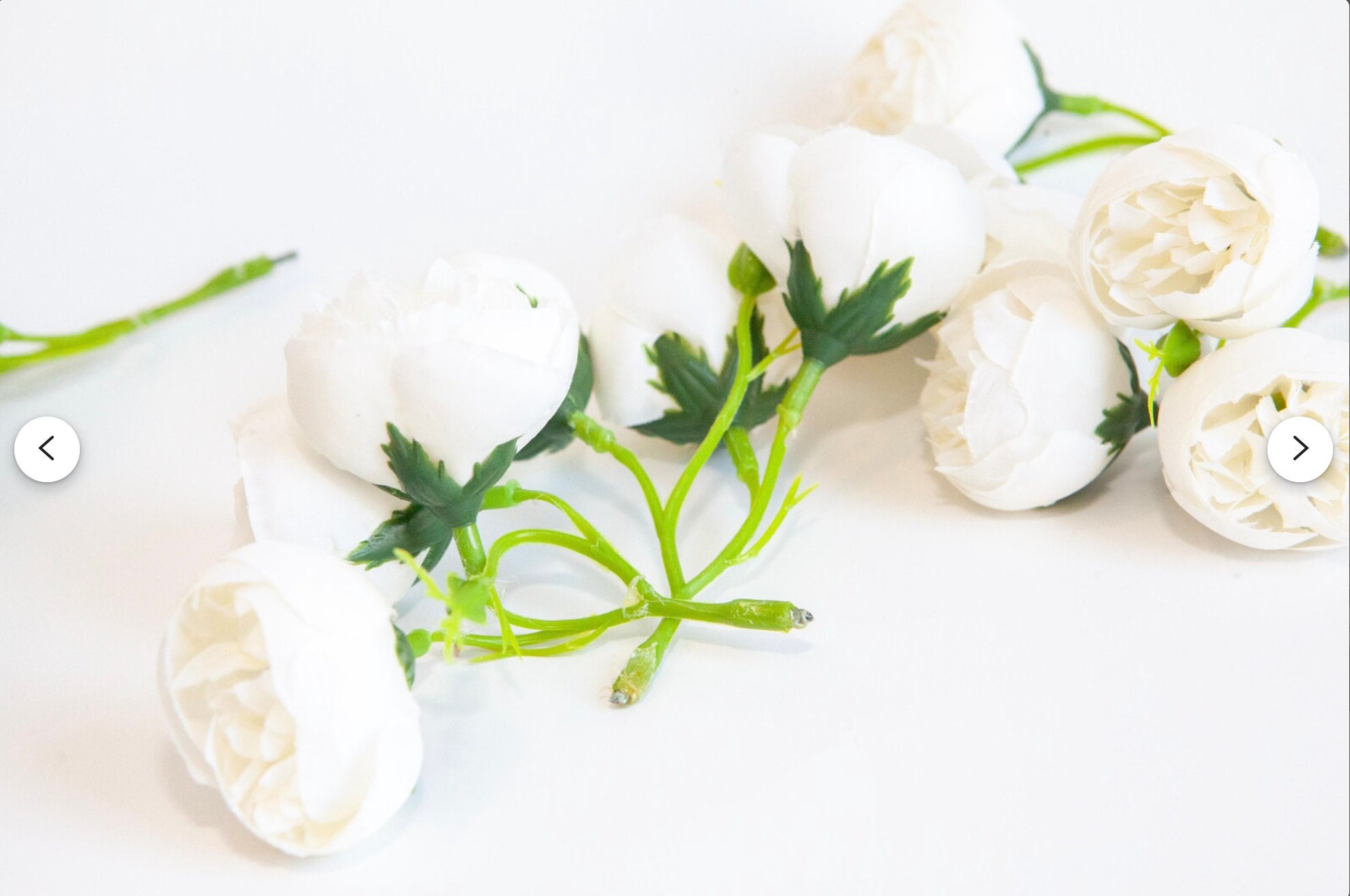 12 Mini Peonies in White Artificial Flowers, Fake Flowers, White Peony ...