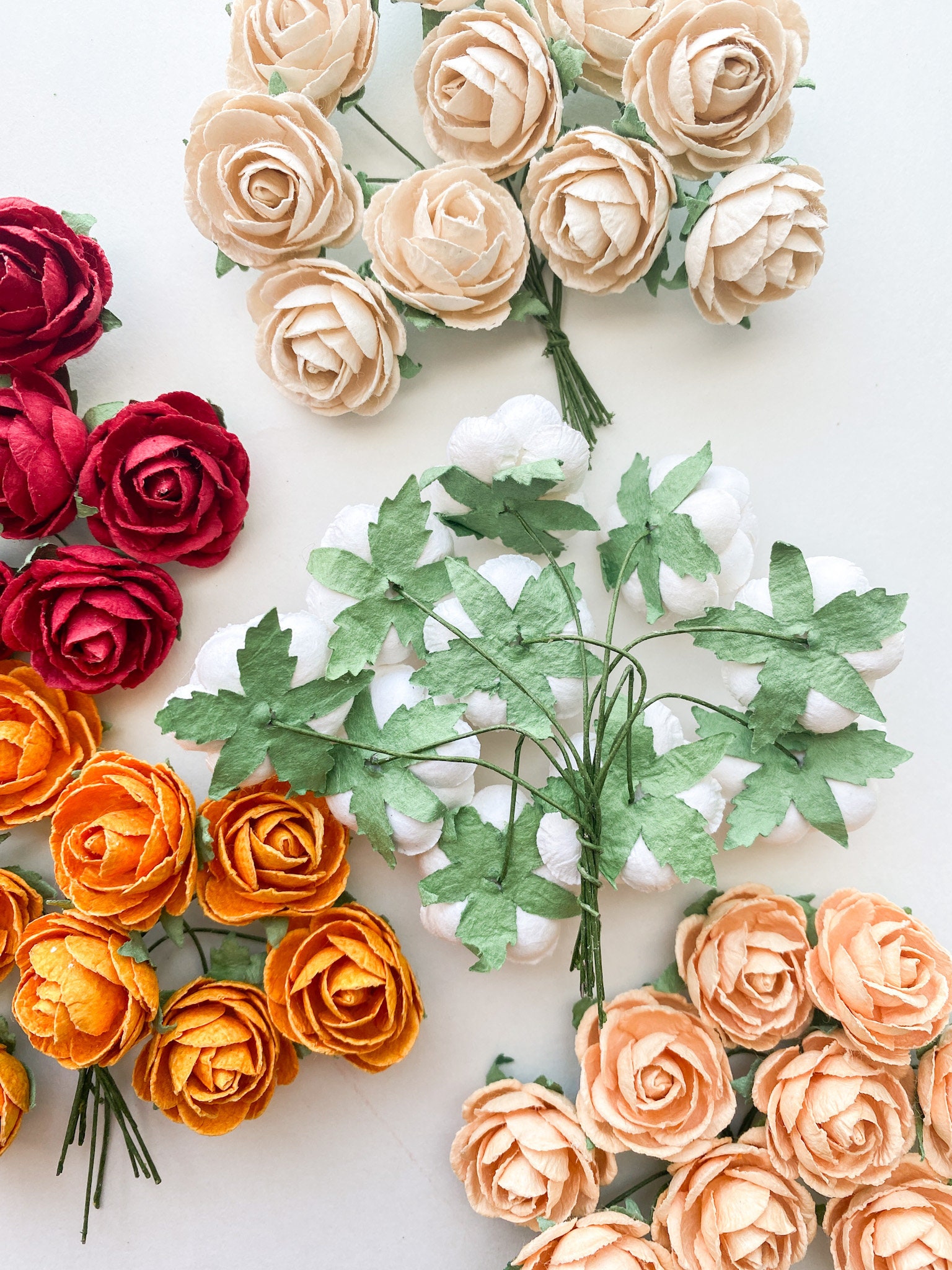 Summer Tones Budded Mulberry Paper Flowers CH00SE COLOR White Paper ...