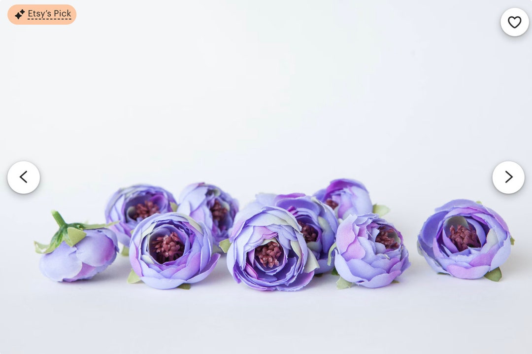 10 Small Ranunculus in Lavender Purple - Silk Artificial Flower - ITEM ...
