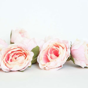20 Mini Vintage Inspired Ruffled Roses in Pink and White - SMALL ...
