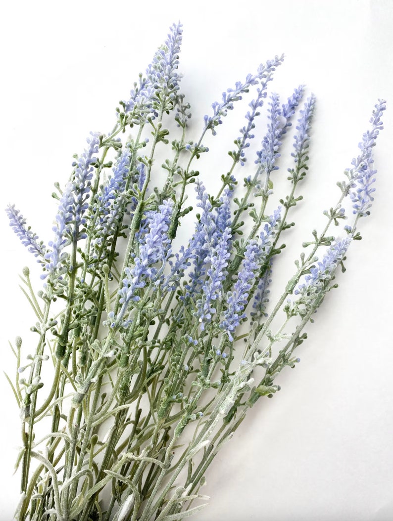 12 Artificial Lavender Stems in Periwinkle Blue 18 Stems Artificial ...