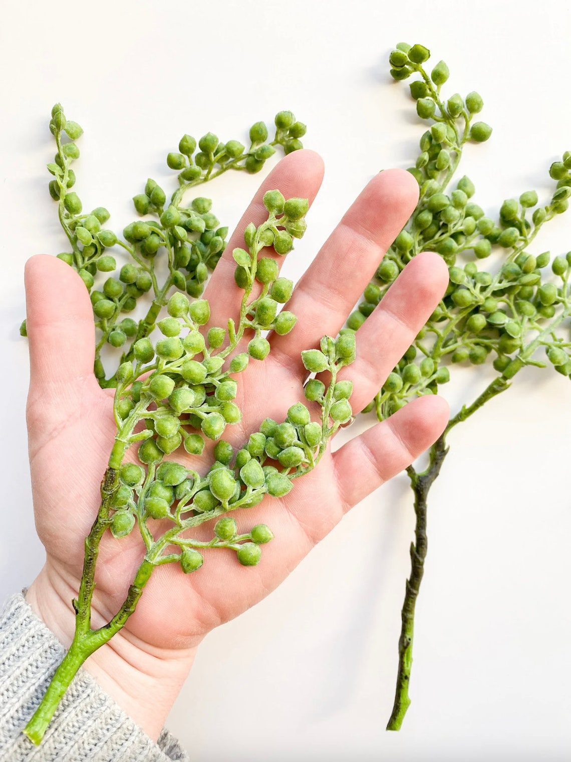 Artificial String of Pearl in Frosted Green Faux String of Pearls ...