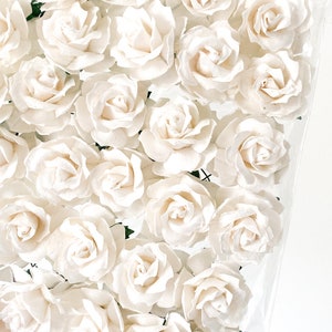 50 Small Wild Roses Mulberry Paper in White - 30mm - ITEM 2231 - Etsy