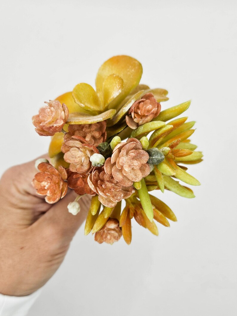 Fake Succulents - ONE Artificial Sedum Succulent Bouquet - Succulent ...