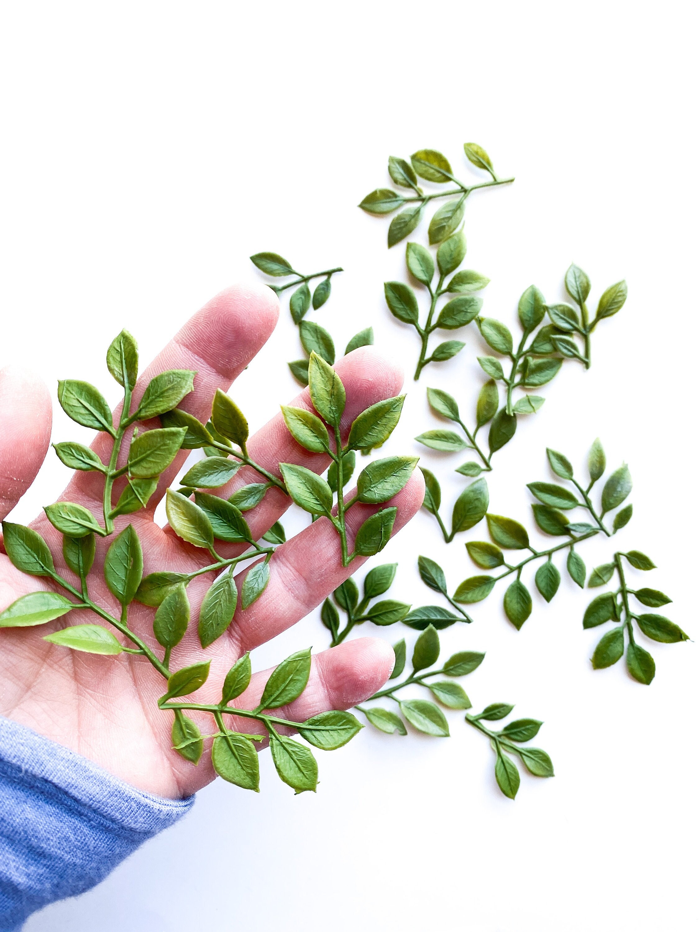 20 Tiny Artificial Lotus Leaf Pieces/clusters - Artificial Lotus Leaves ...