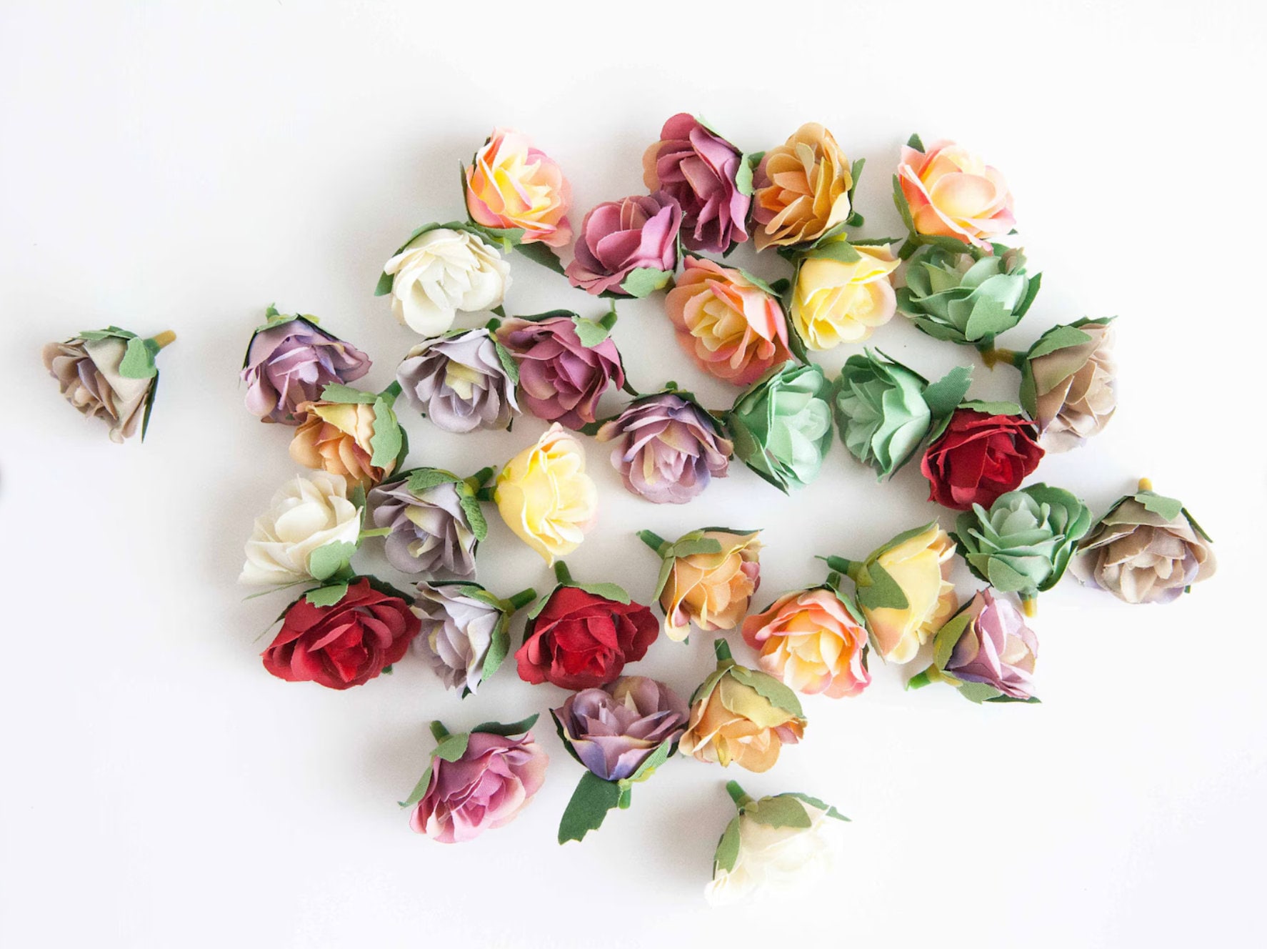 Over 30 Random Mix Mini Roses SMALL Artificial Roses Read Description ...