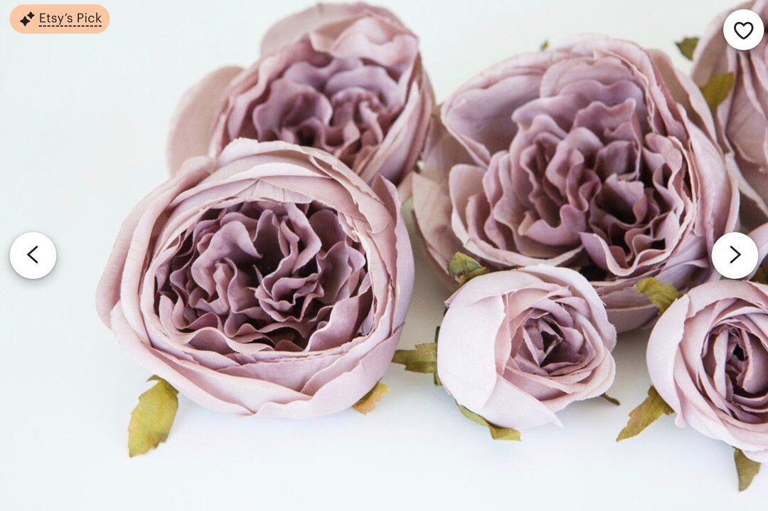 Set of 9 Small to Large Cabbage Roses in Periwinkle Antique Purple ...