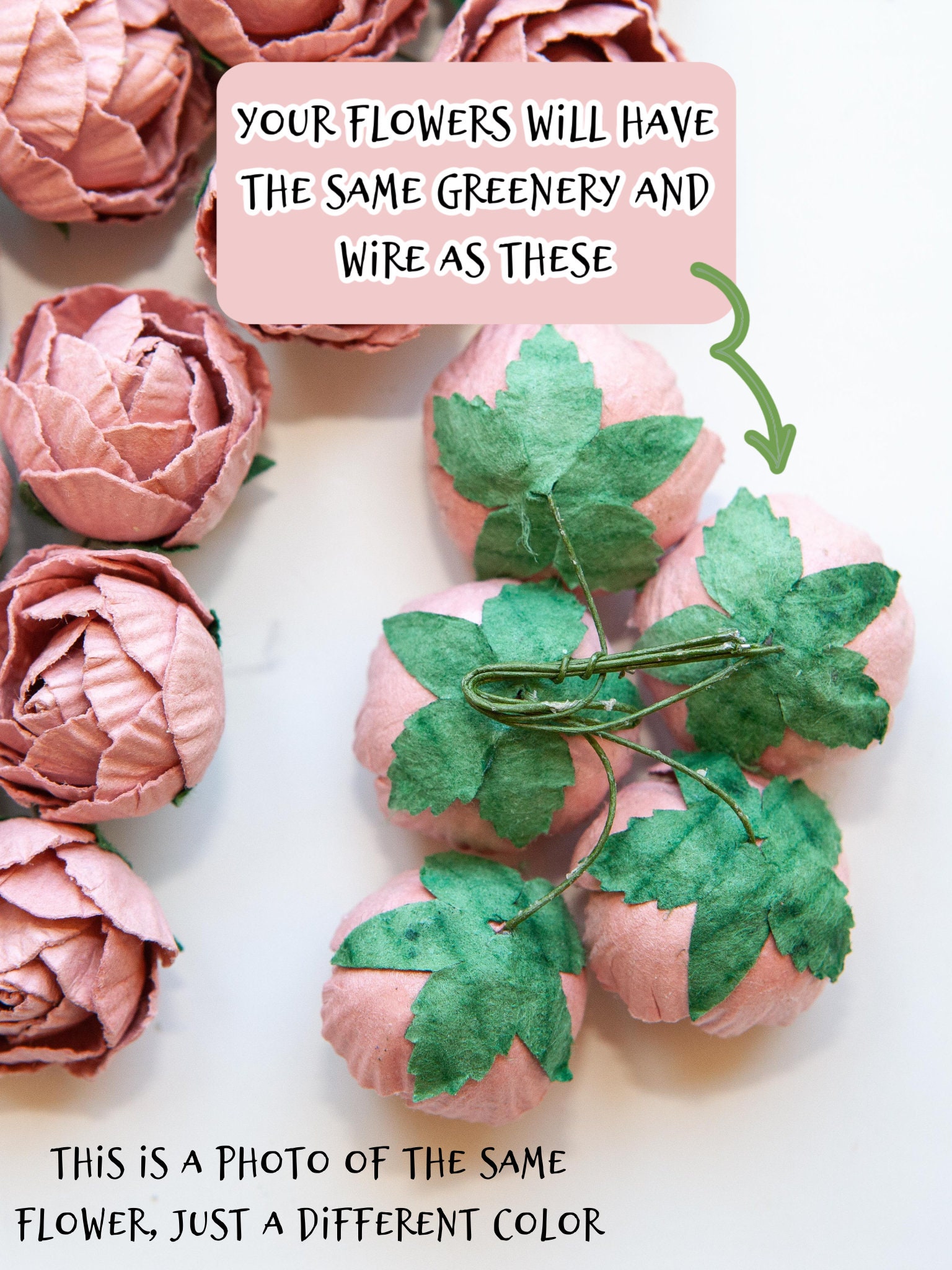 50 Ranunculus Buds Mulberry Paper Flowers in IVORY Artificial Flowers ...