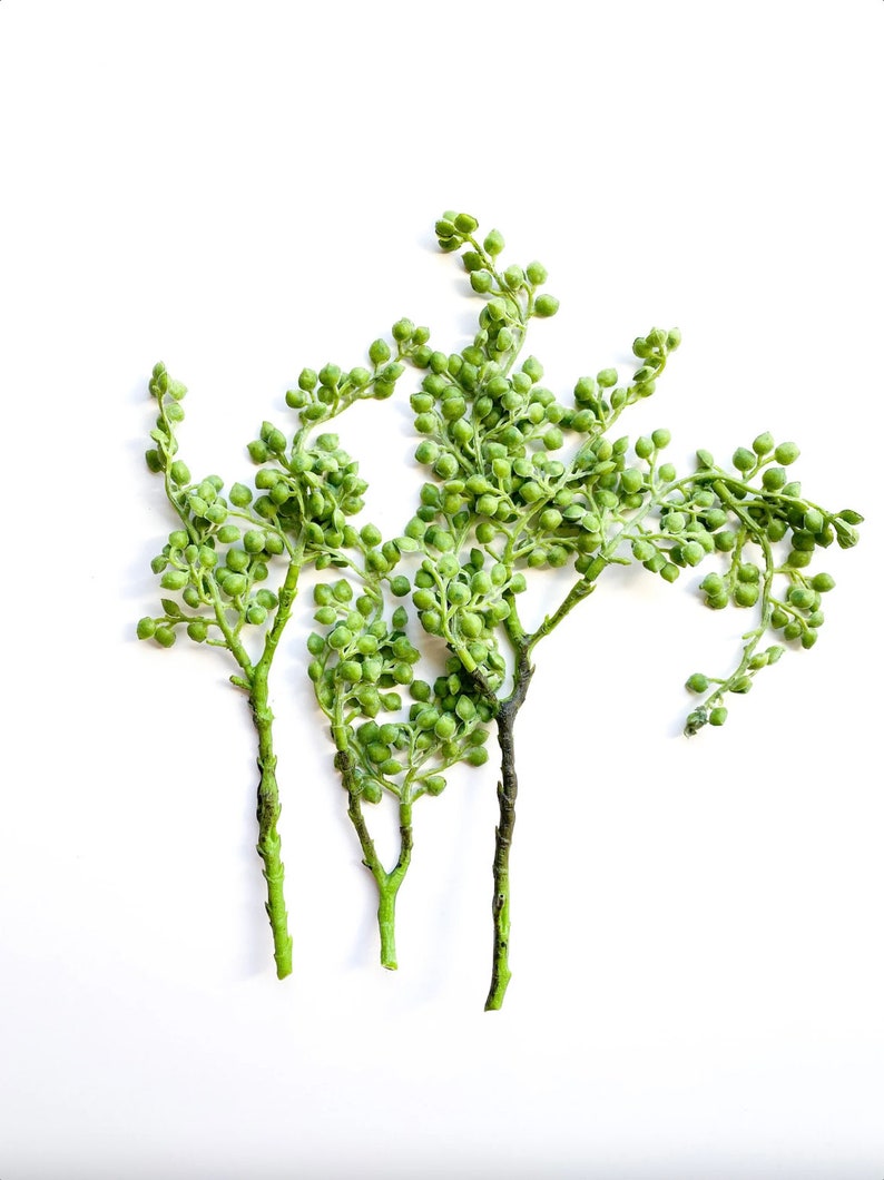 Artificial String of Pearl in Frosted Green Faux String of Pearls ...