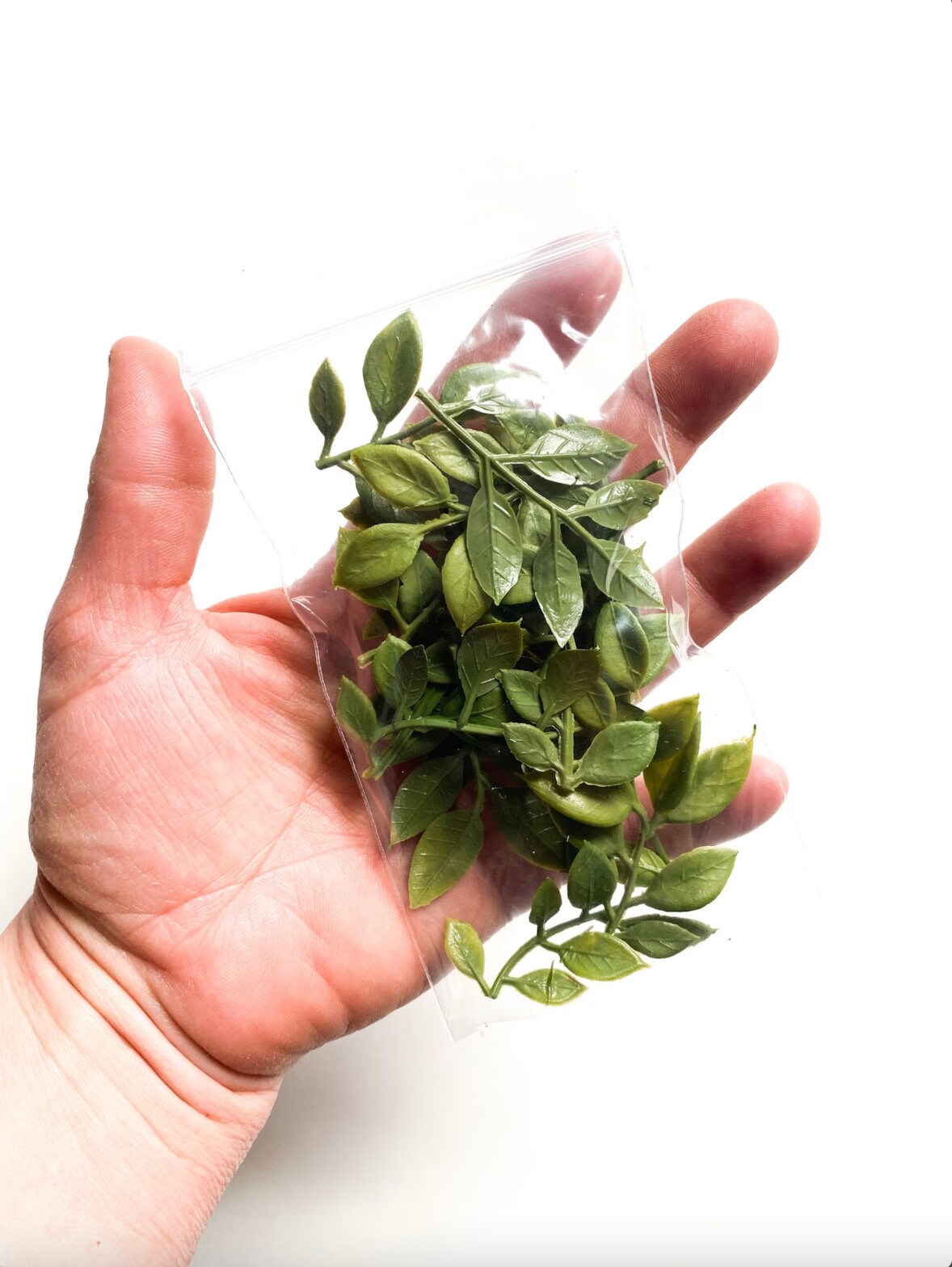 20 Tiny Artificial Lotus Leaf Pieces/clusters - Artificial Lotus Leaves ...