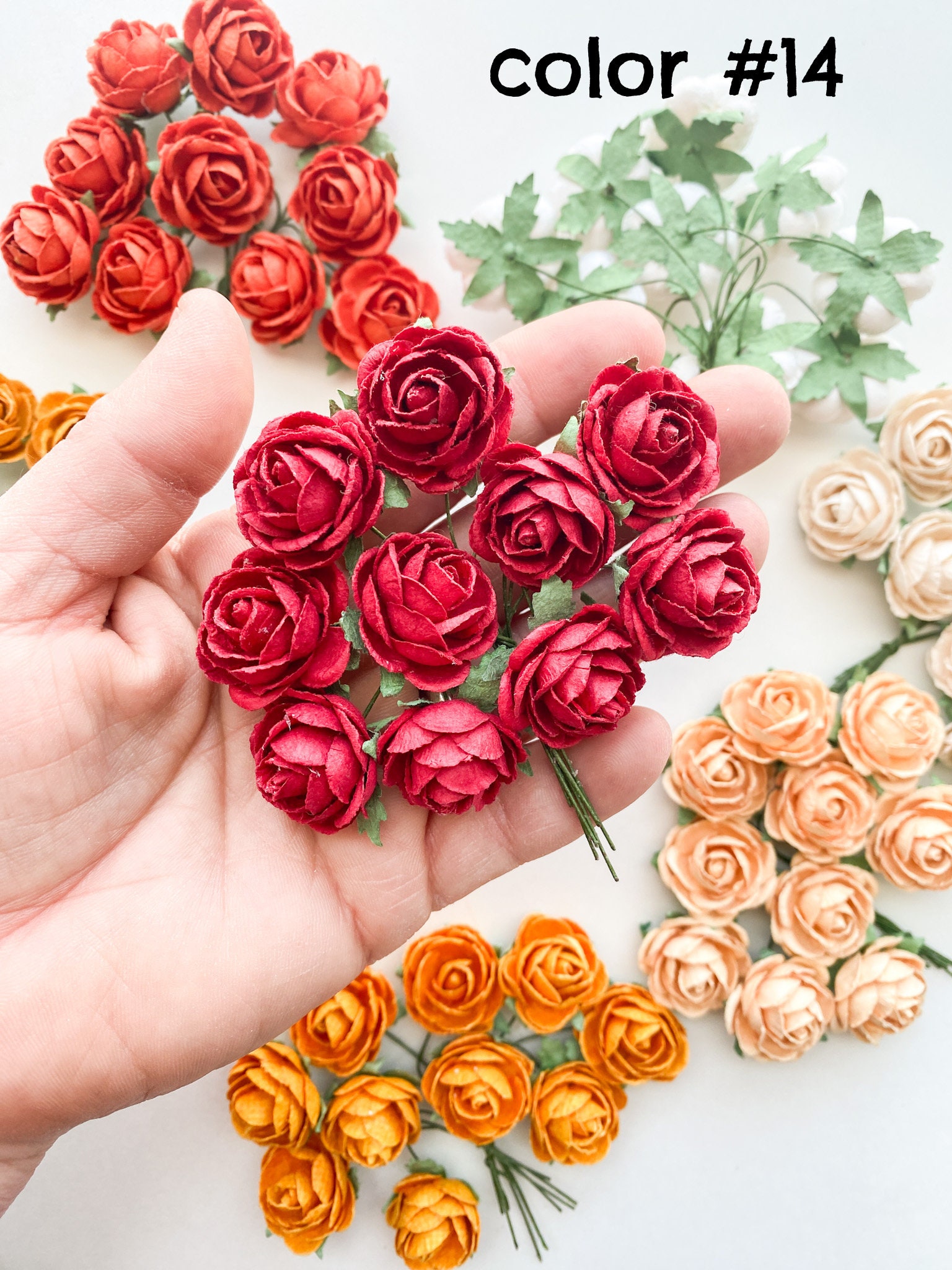 Summer Tones Budded Mulberry Paper Flowers CH00SE COLOR White Paper ...