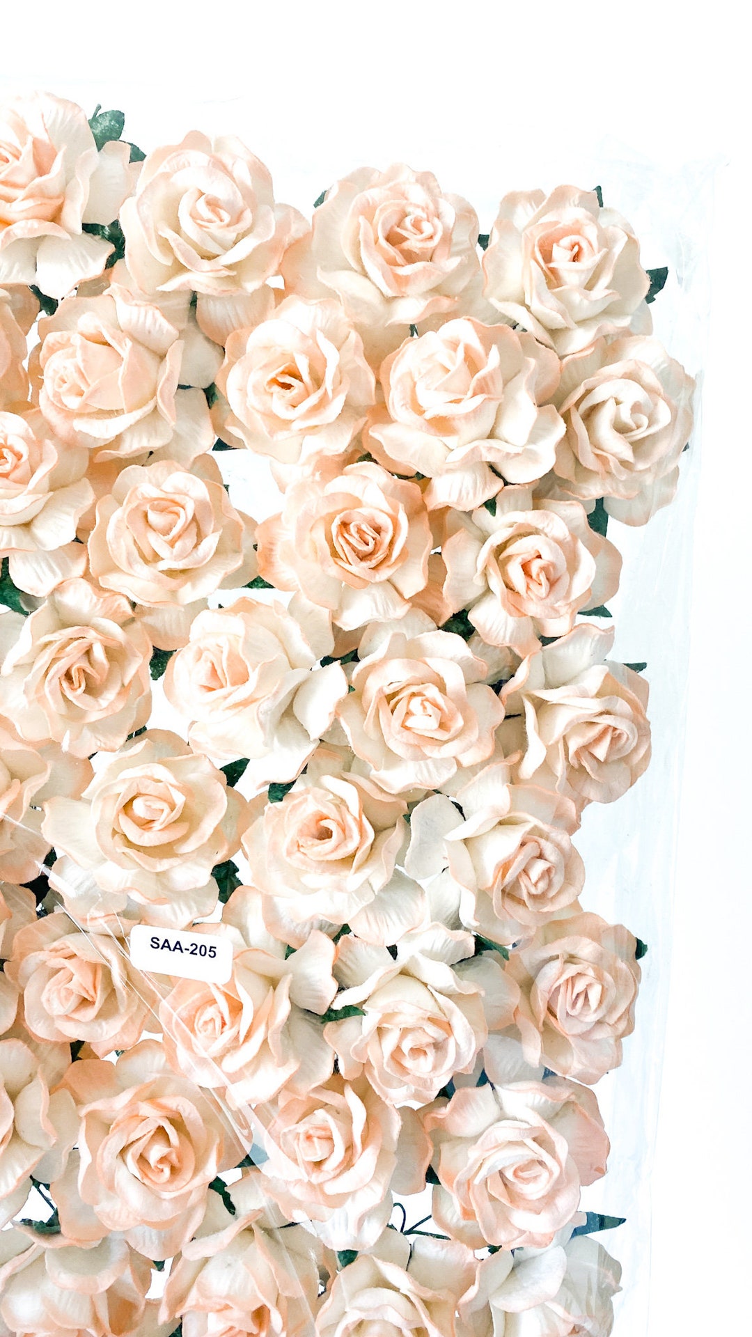 Wild Roses Mulberry Paper in Peach and Ivory - 40mm - ITEM 2225 - Etsy