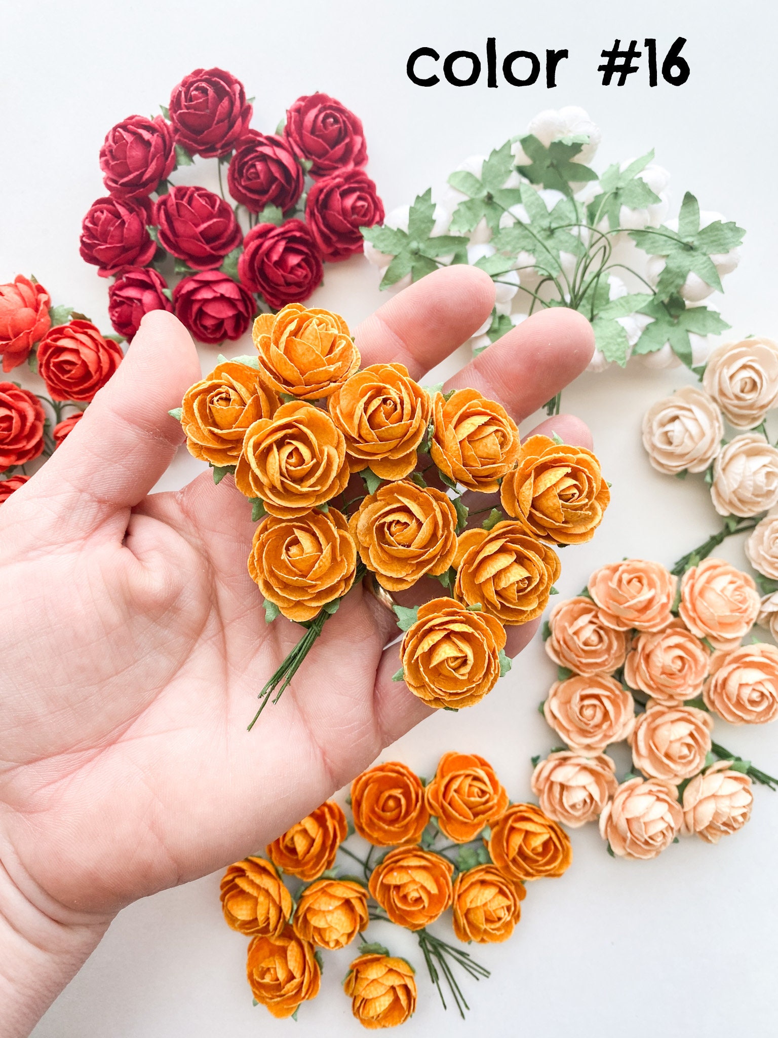 Summer Tones Budded Mulberry Paper Flowers CH00SE COLOR White Paper ...