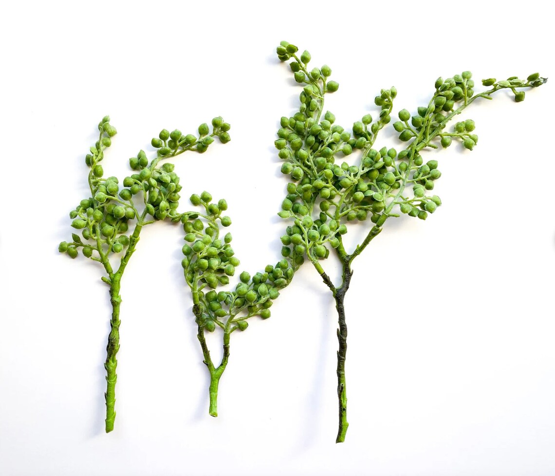 Artificial String of Pearl in Frosted Green Faux String of Pearls ...