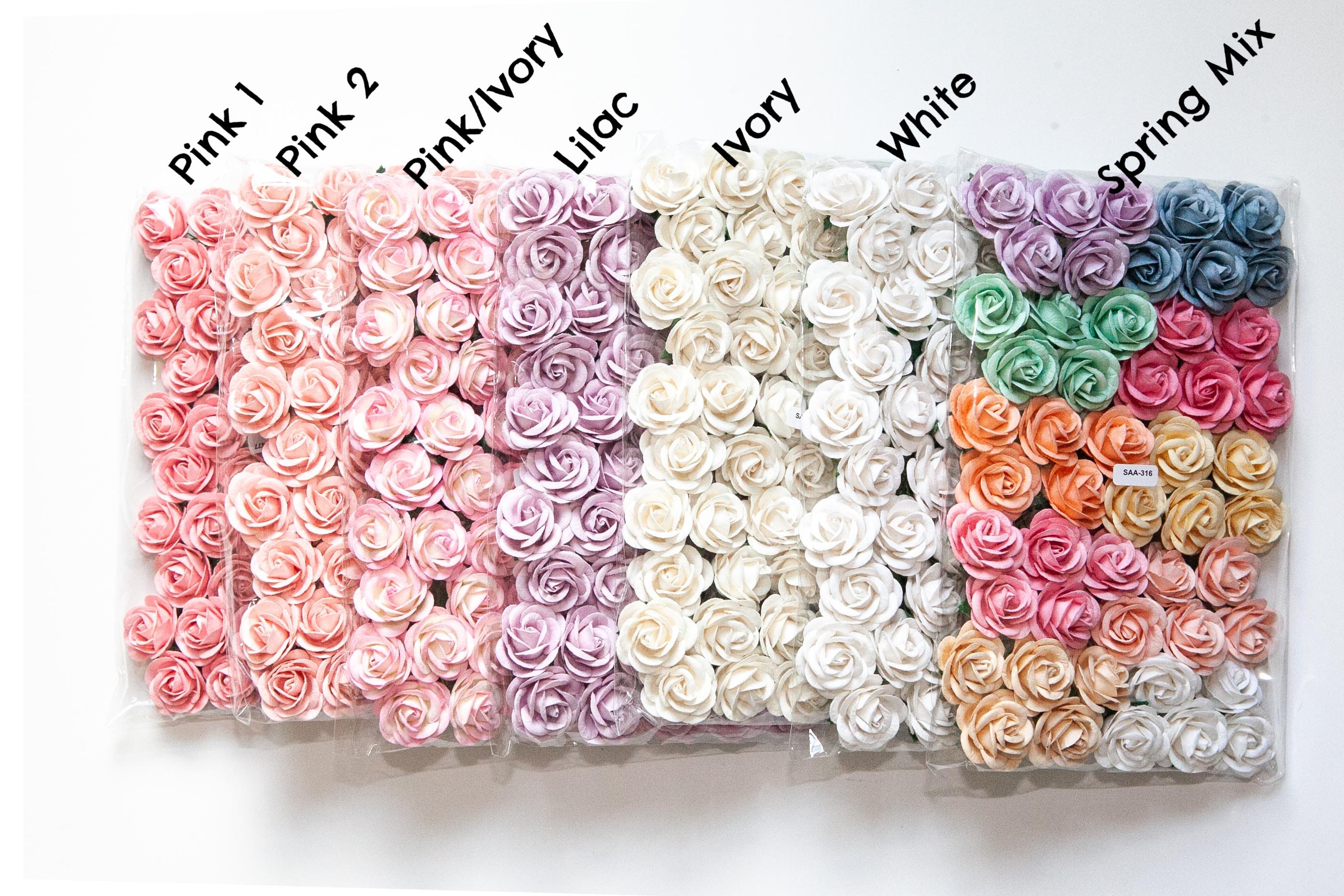 50 Chelsea Roses in Mulberry Paper in Vintage Tones Artificial Flowers ...