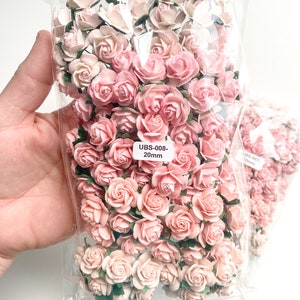 100 Open Rose Mulberry Paper Flowers in Pink Tones Mix - 10-25mm ...