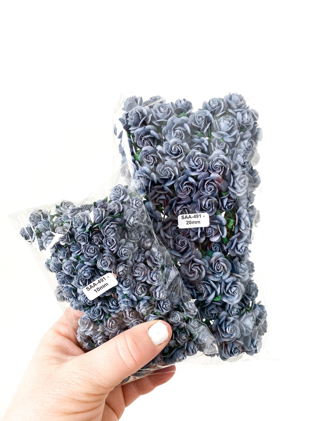 100 Antique BLUE Open Rose Mulberry Paper Flowers - 10-20mm- CHO0SE ...