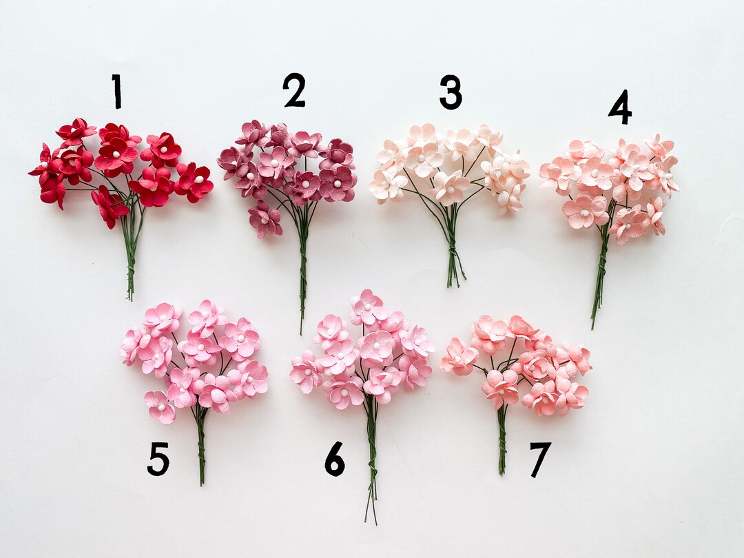 Sweetheart Blossoms Mulberry Paper Flowers in Pink Tones - CH00SE COLOR ...