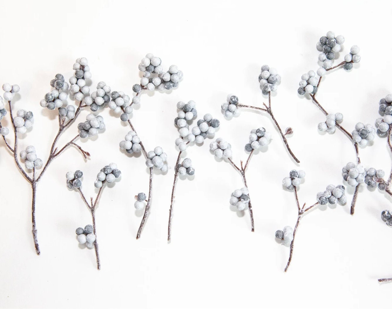 Berry Sprigs/stems in Slate Blue, Gray Artificial Berries, Berry Stems ...