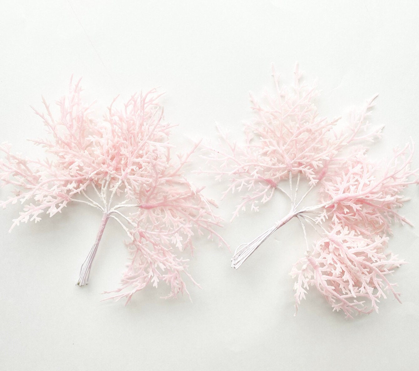 10 Wired Leaf Picks in Light Pink or Ivory White Leaf Picks, Pink Leaf ...