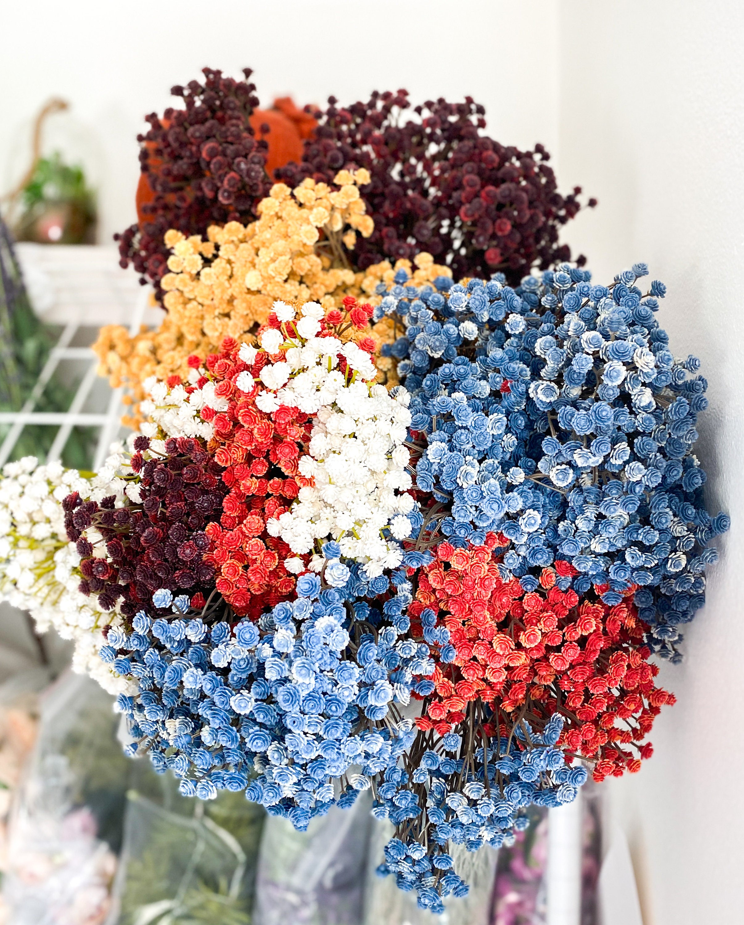 Light Cream Gypsophila Stems Filler, Baby's Breath Filler CHOOSE Short ...