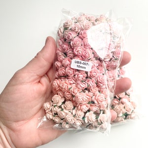 100 Open Rose Mulberry Paper Flowers in Pink Tones Mix - 10-25mm ...