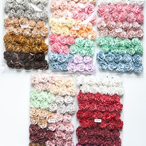 50 Small Wild Roses Mulberry Paper in Vintage Pastel Tones Mixed Pack ...